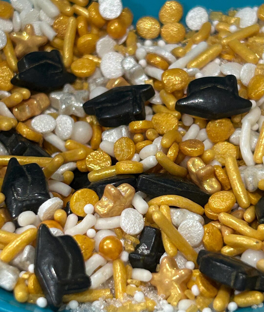 Graduation Hat Sugar Sprinkle Mix. Grad Themed Sprinkles. Gold and ...