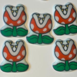 24 Edible Sugar Mario Inspired, Sugar Transfers, Mini Sugar Icing ...