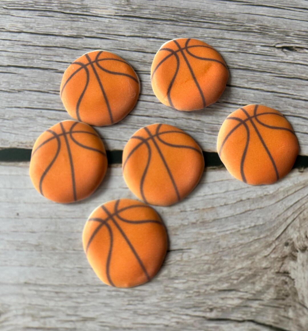 20 Sugar Decor Basketballs, Sugar Basketball, Mini Basketball Icing ...