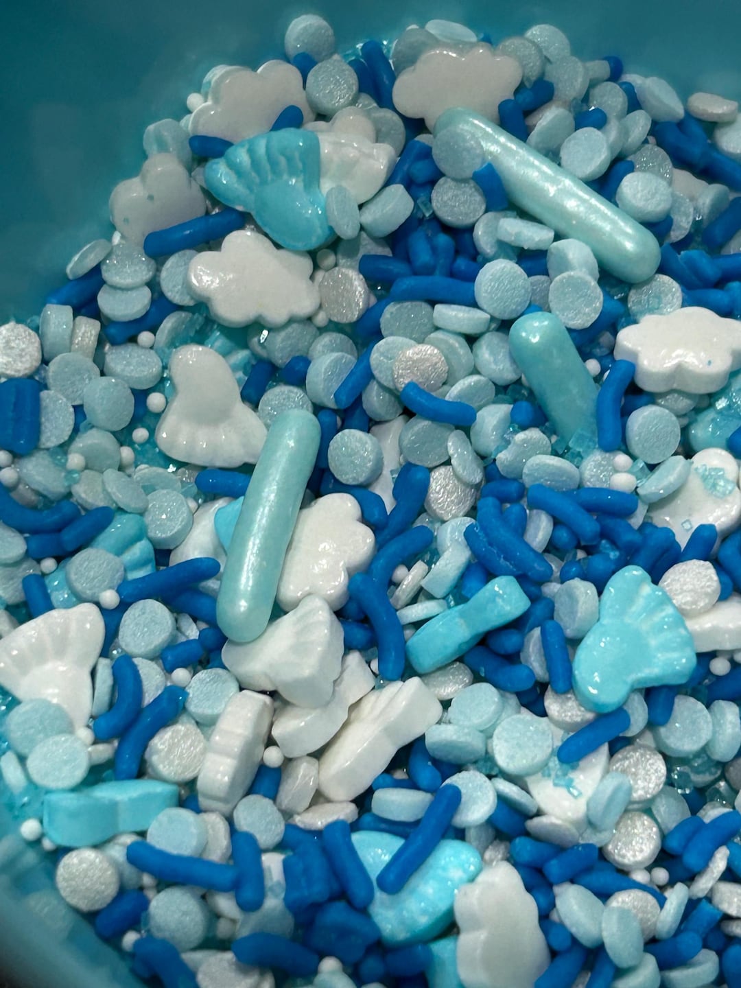 It’s a Boy Sugar Sprinkle Mix. Baby Themed Sprinkles. Blue, and White ...