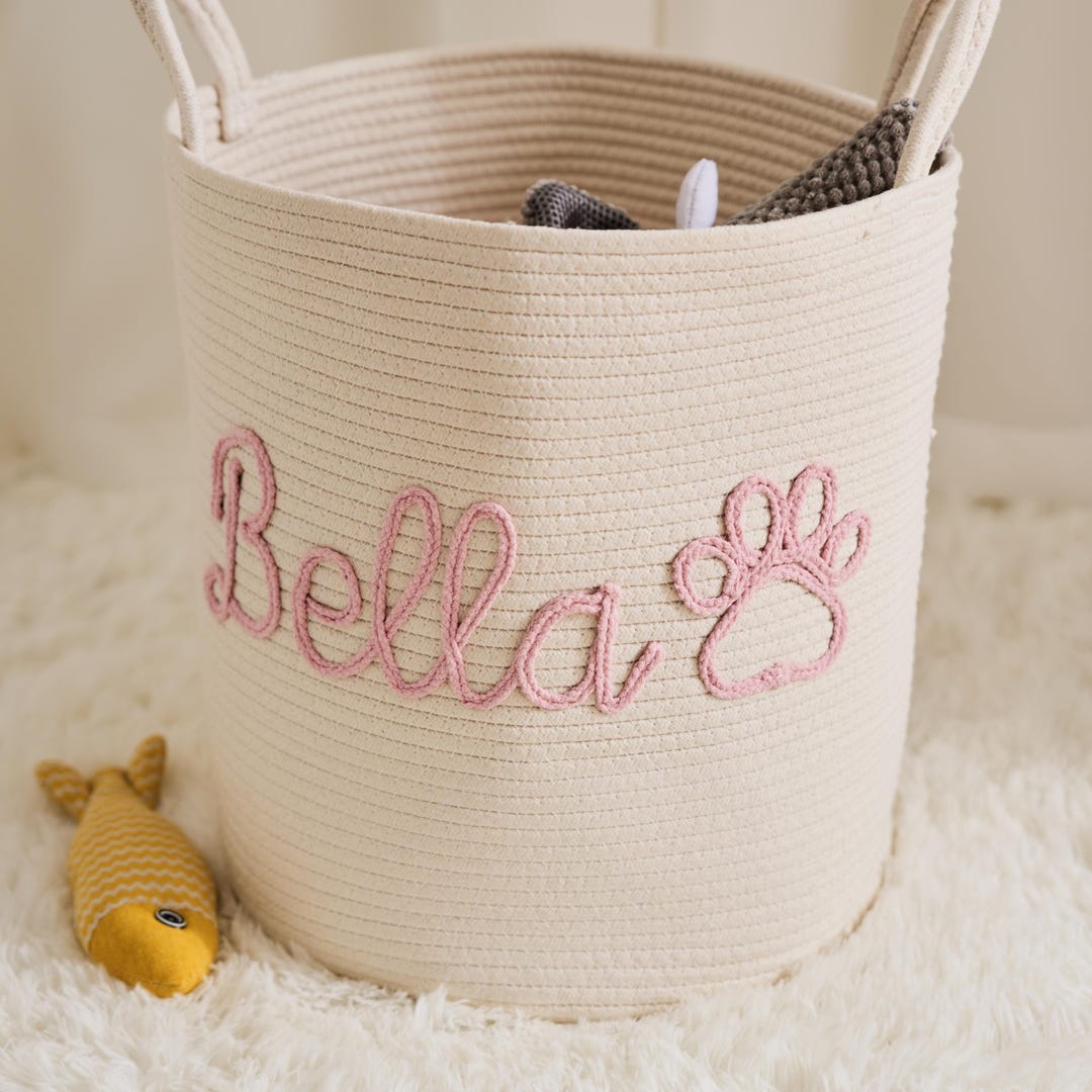 Custom Laundry Basket - Custom Name Basket for Kids/pet, Toy Basket ...