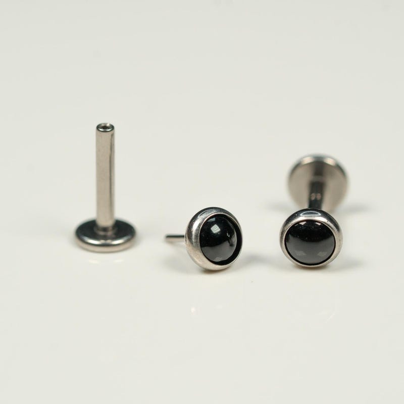Threadless Natural Stone Studs - Etsy