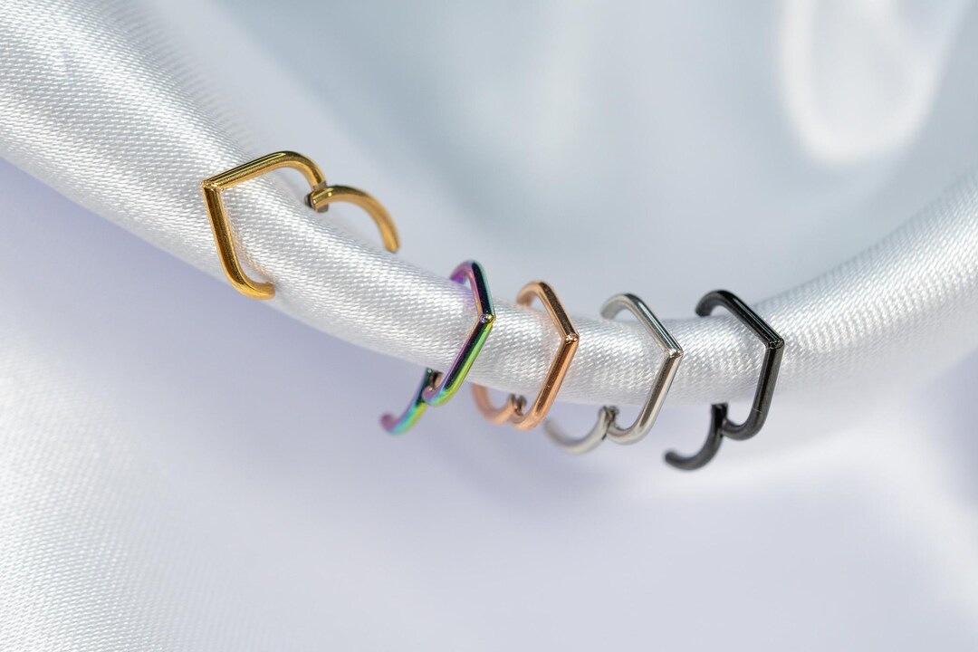 16G V Shape Clicker Hoop, Septum Ring, Daith Hoop, Septum Hoop, Nose ...