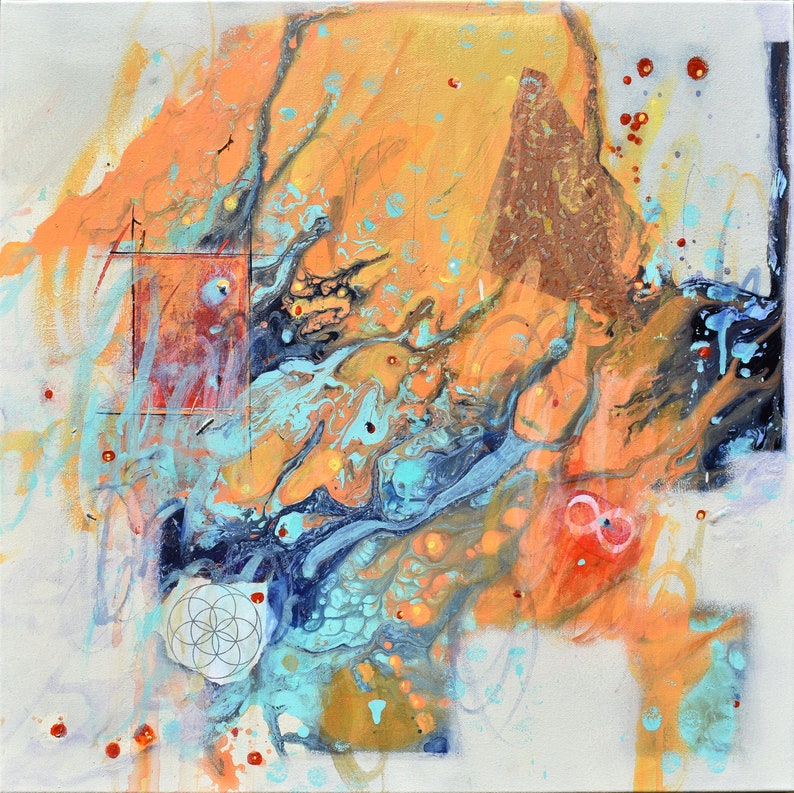 Heart of Compassion - Abstract Art - 20 X 20 IN / 51 X 51 CM - Abstract ...