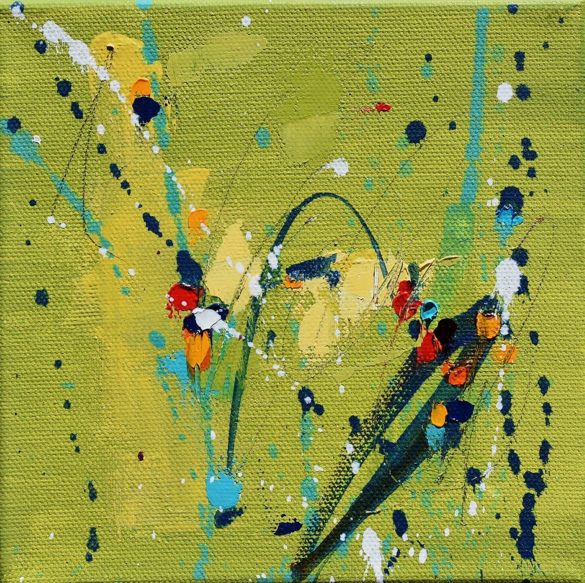 Colors of Trust Abstract Art 18 X 12 IN / 46 X 30 CM Mini Abstract Oil ...