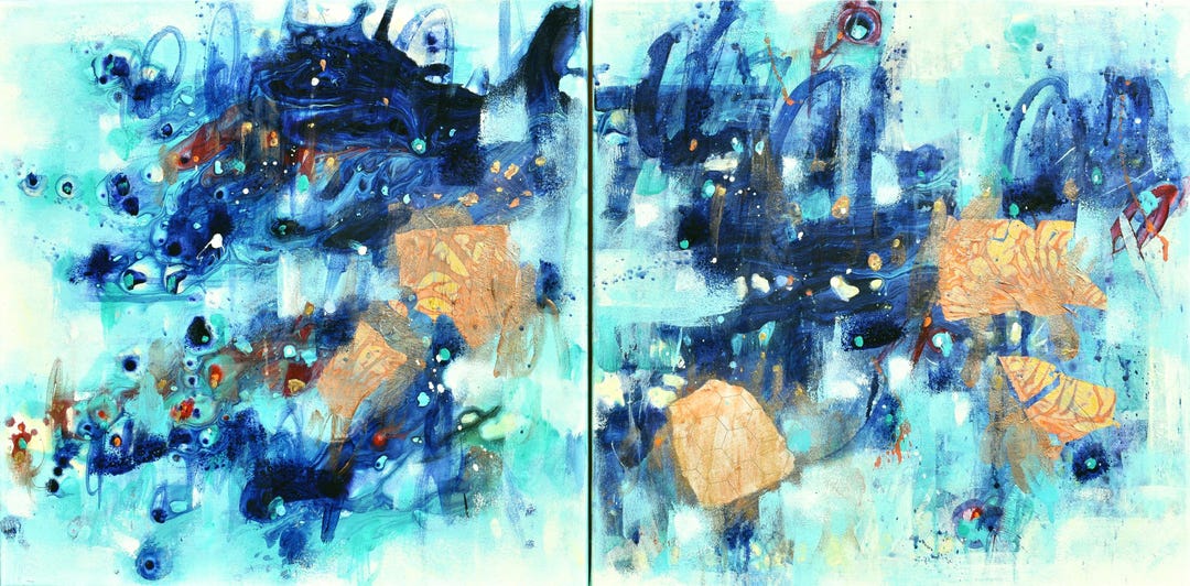 Liberation and Acceptance Abstract Art 16 X 32 IN / 41 X 41 CM Abstract ...