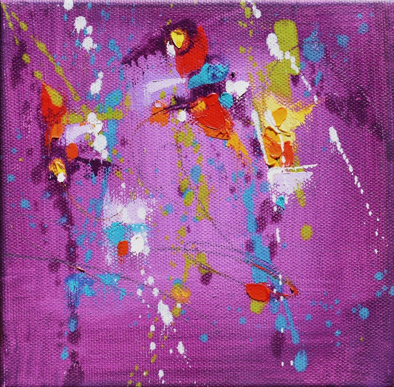Colors of Trust Abstract Art 18 X 12 IN / 46 X 30 CM Mini Abstract Oil ...