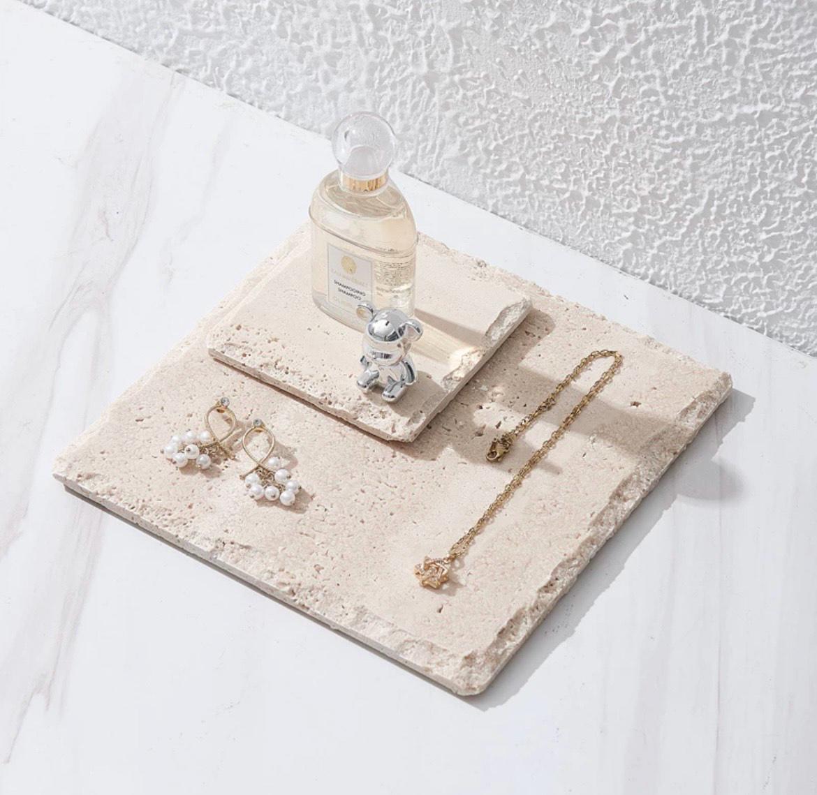 TRAVERTINE TRAY Slabs Decorative Trays - Stone Props, Housewarming ...