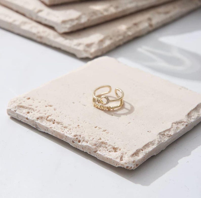 TRAVERTINE TRAY Slabs Decorative Trays Stone Props, Housewarming Gifts ...