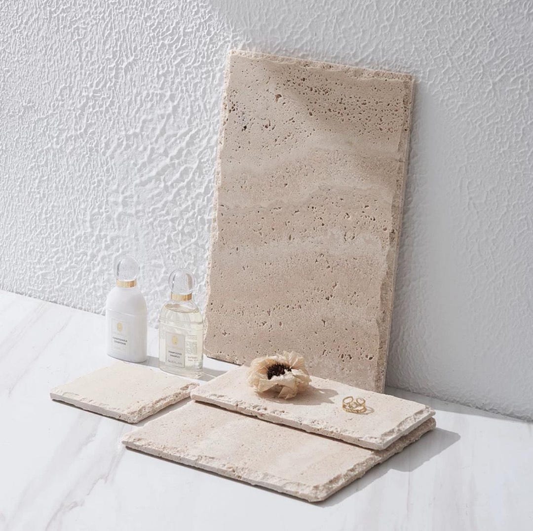 TRAVERTINE TRAY Slabs Decorative Trays - Stone Props, Housewarming ...