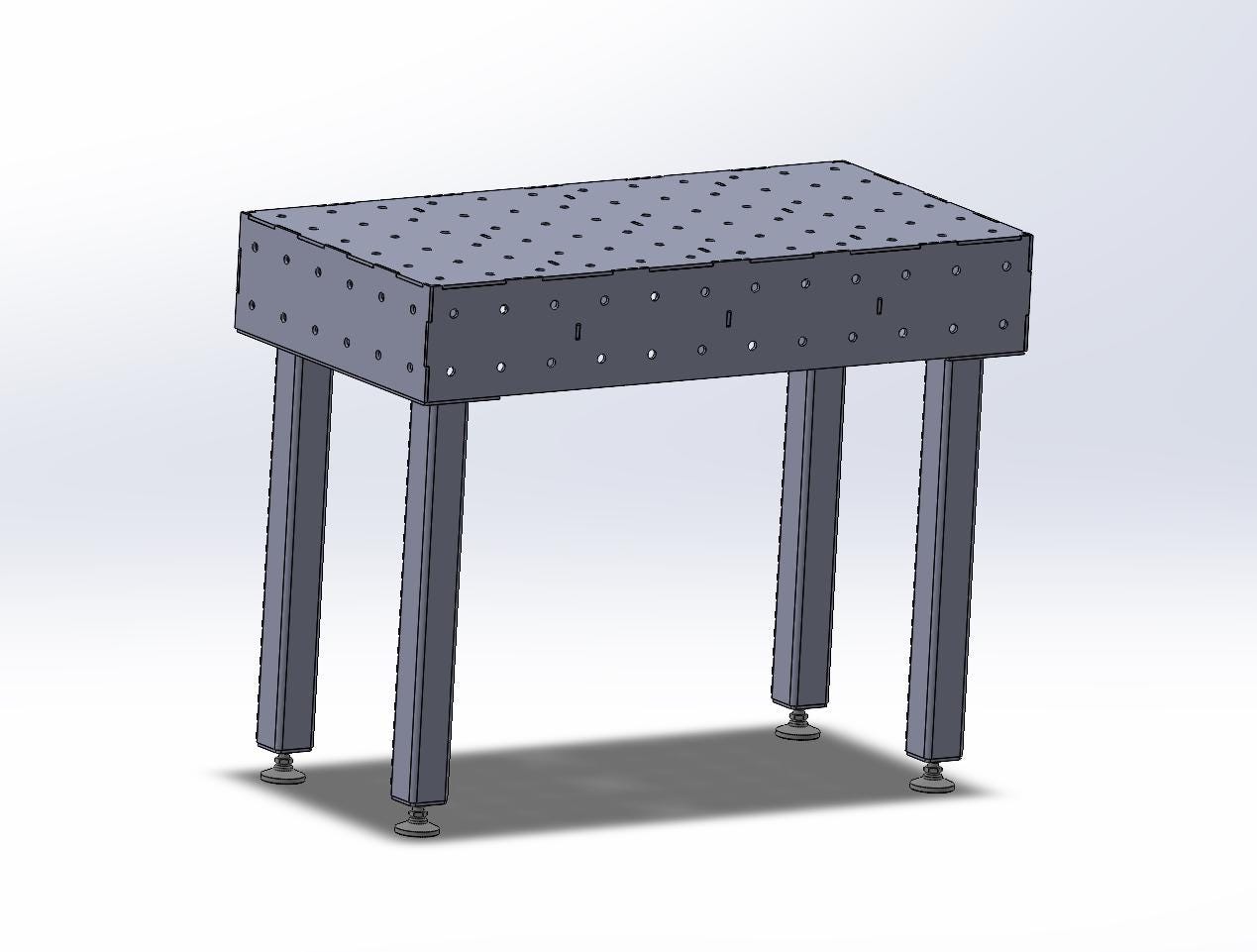 24"x48' Fixture Welding Table, 5/8" Hole Welding Table, DIY Plans, DXF ...