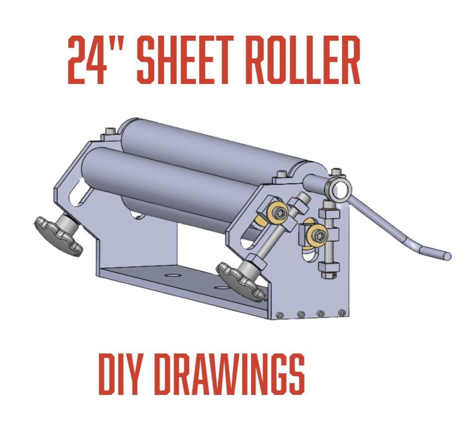 24" Sheet Metal Slip Roller: DIY Drawings & Solidworks Models (digital ...