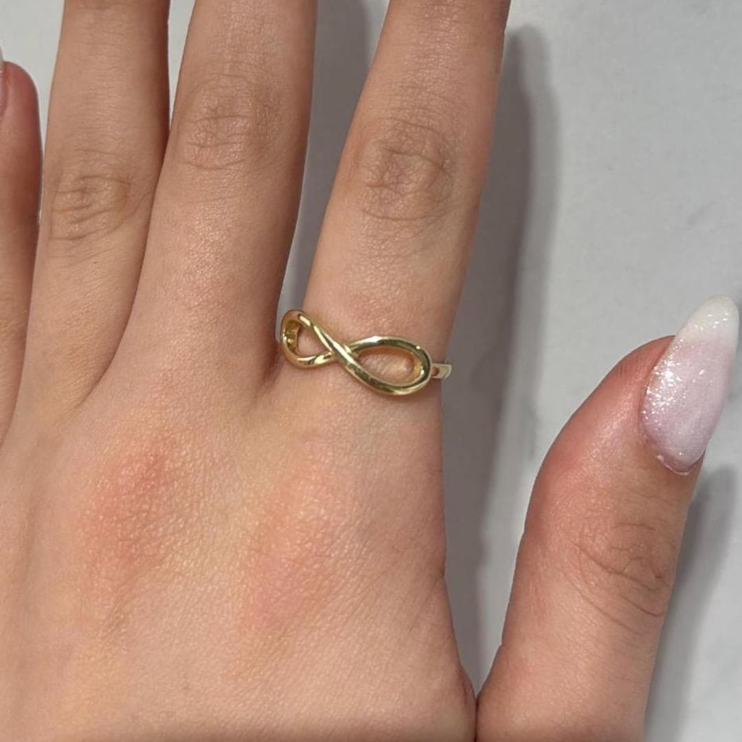 14K Gold Plain Infinity Ring - Etsy