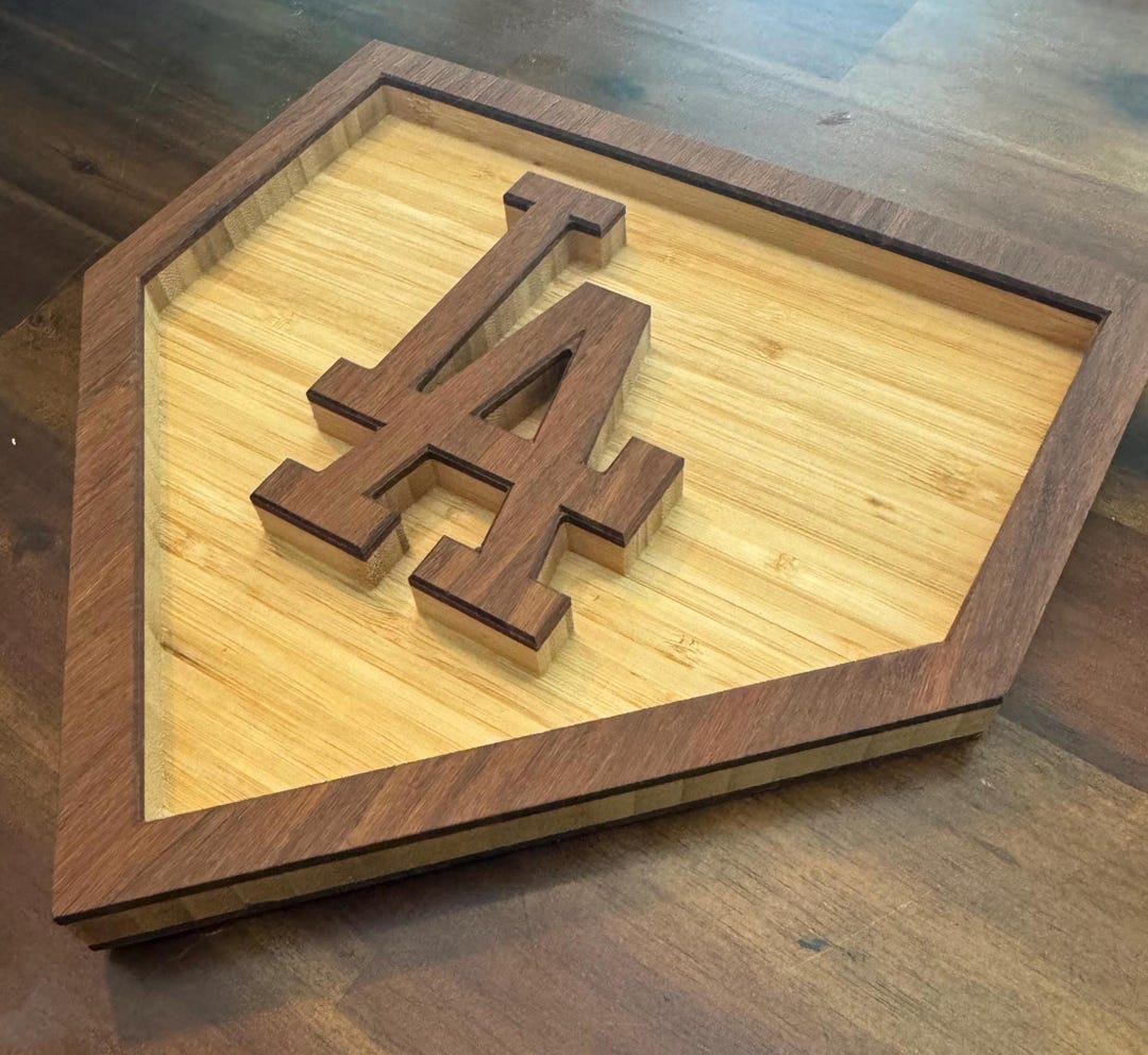 Handcrafted LA Wooden Home Plate Tray - Etsy
