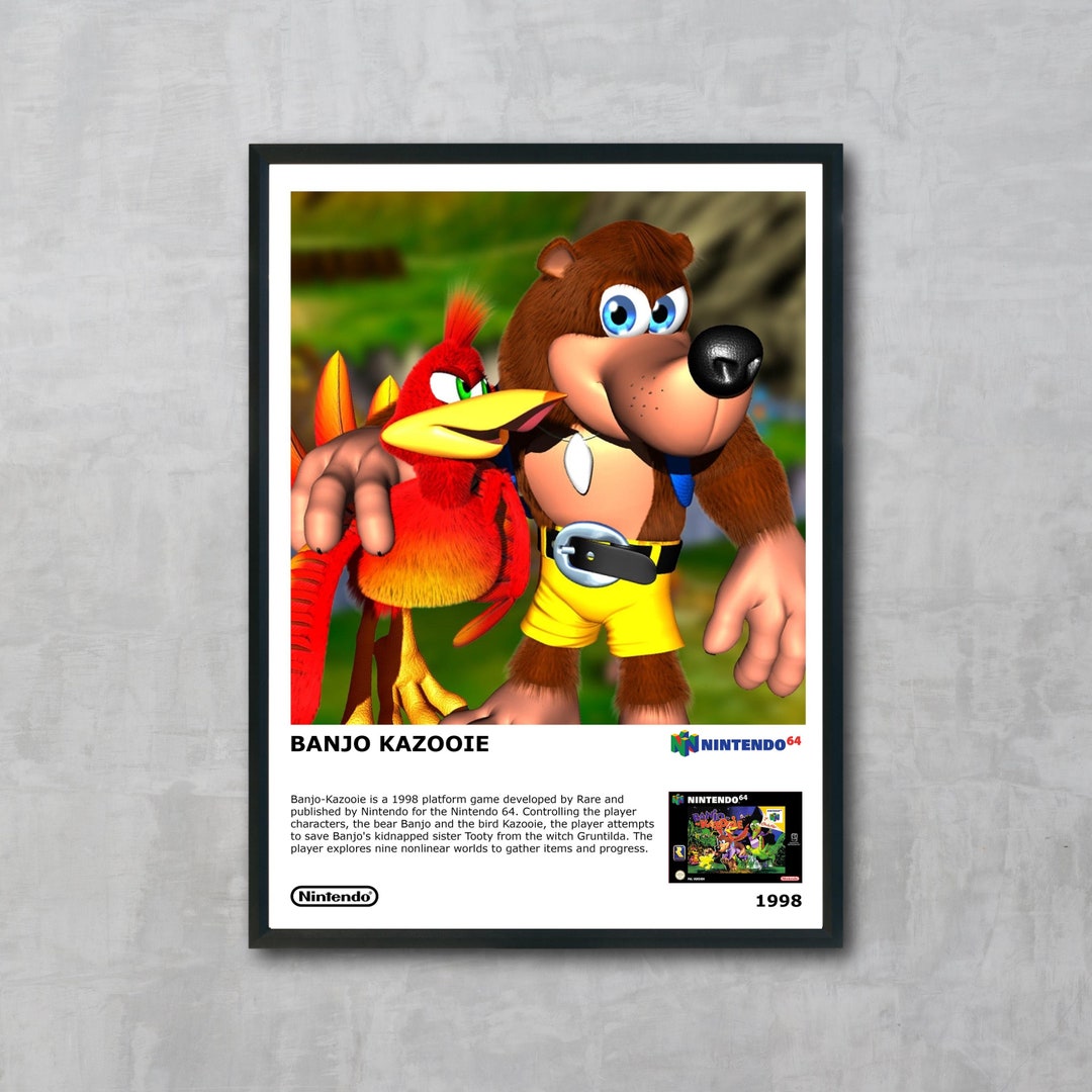 Banjo Kazooie 64 Gaming Art Print Fan Art, Nintendo, Poster, Nerdy ...
