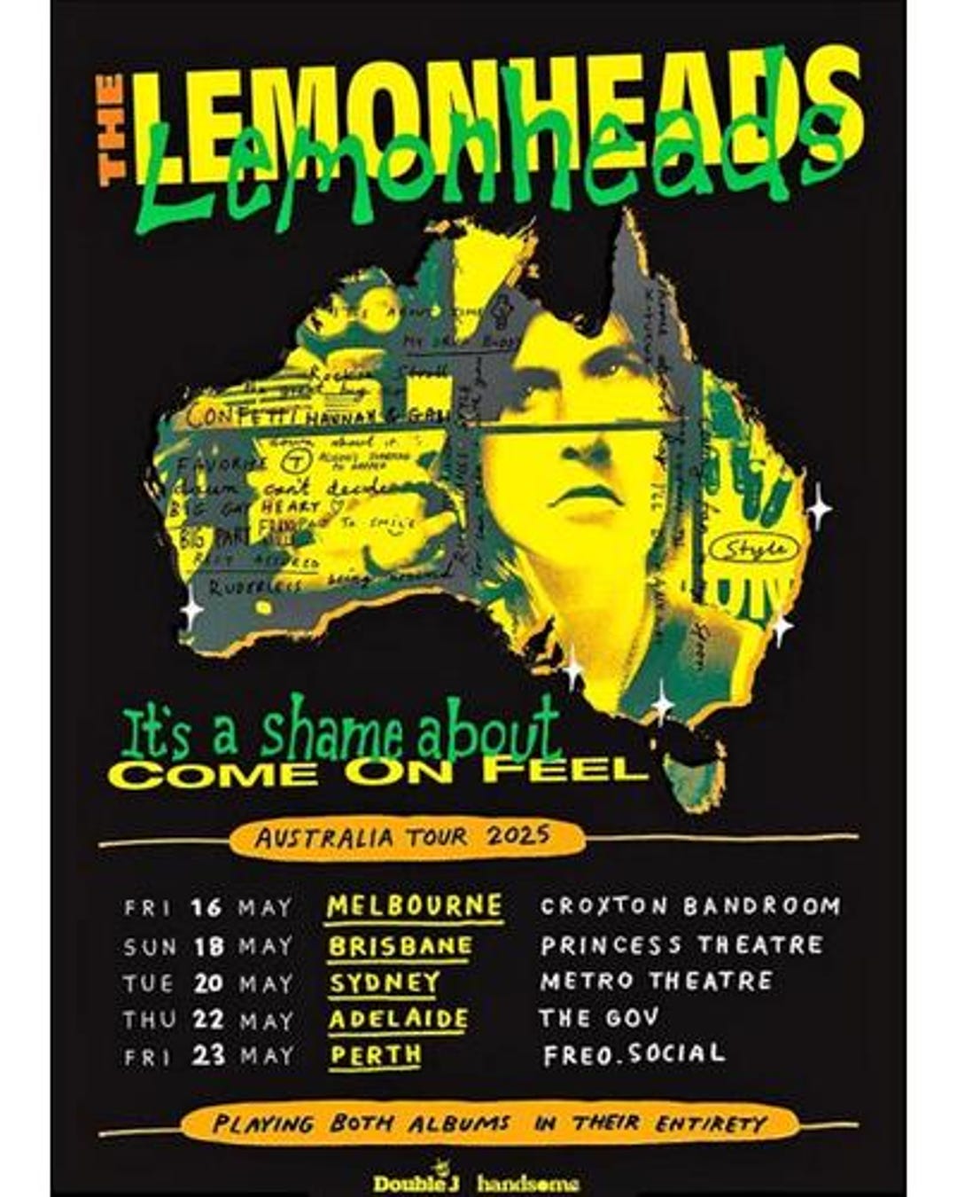 THE LEMONHEADS 2025 Australian Laminated Tour Poster A4 FREE Postage - Etsy