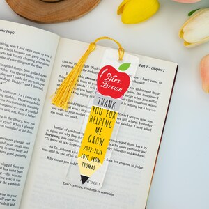 Personalized Teacher Gift,acrylic Bookmark With Tassel,teacher Bookmark ...