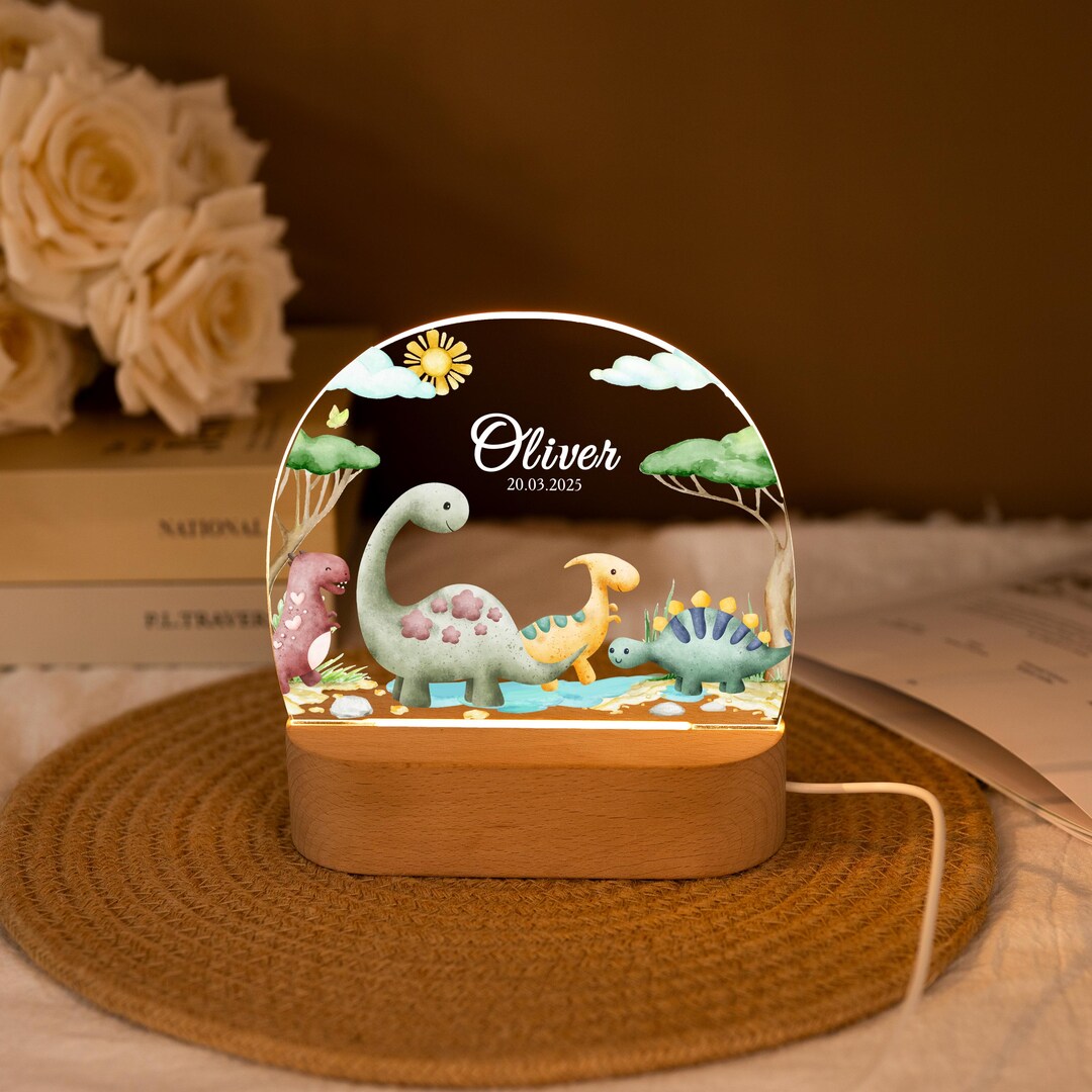 Personalised Animals Night Light,dinosaur Night Light,baby First ...