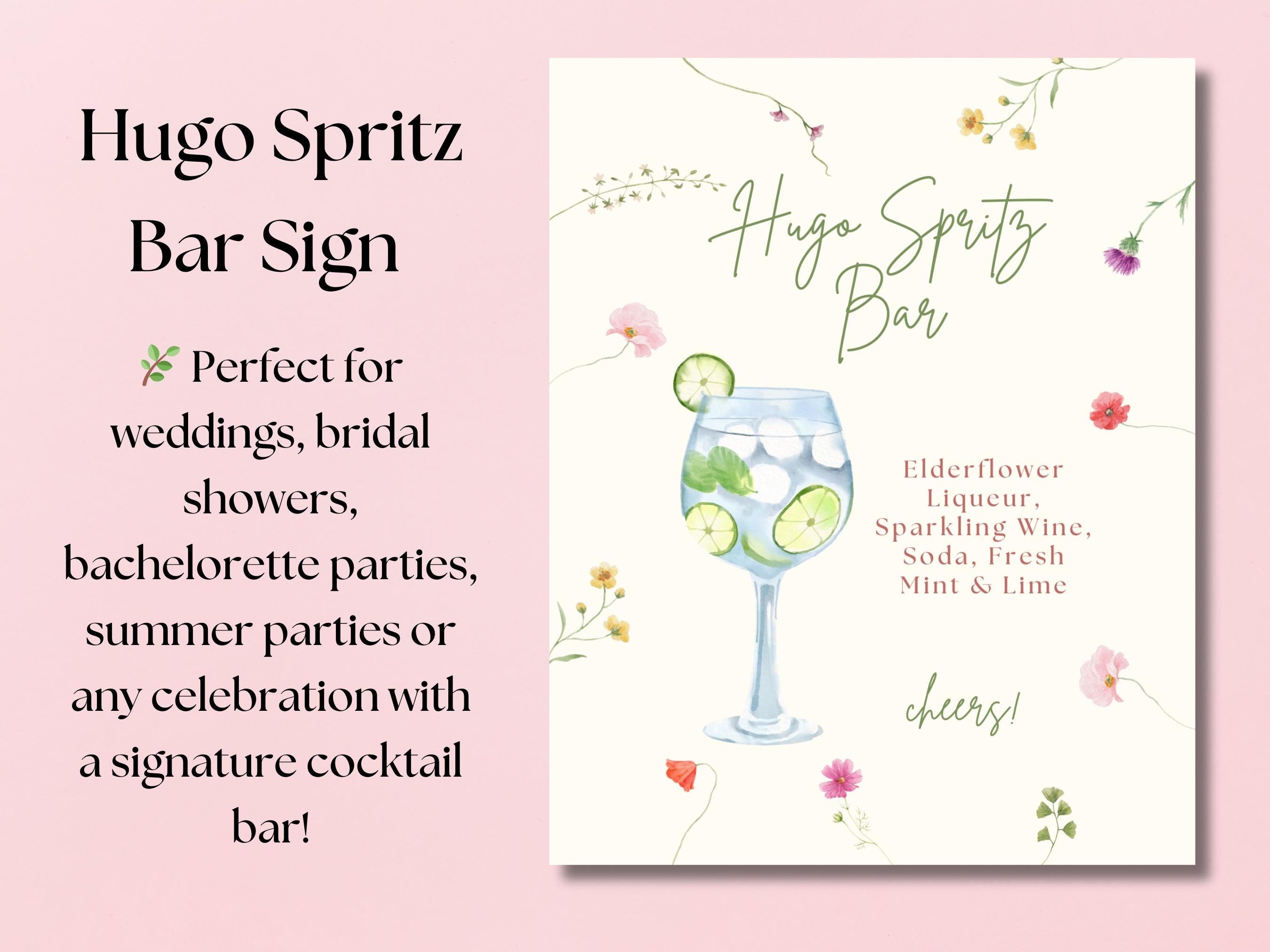 Hugo Spritz Bar Sign Printable, Italian Garden Cocktail Sign ...