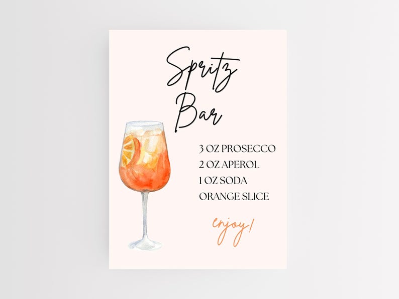 Aperol Spritz Bar Sign | Aperol Spritz Cocktail Recipe | Modern ...