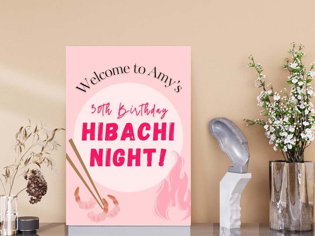 Custom Hibachi Dinner Sign | Hibachi Themed Birthday | Hibachi ...
