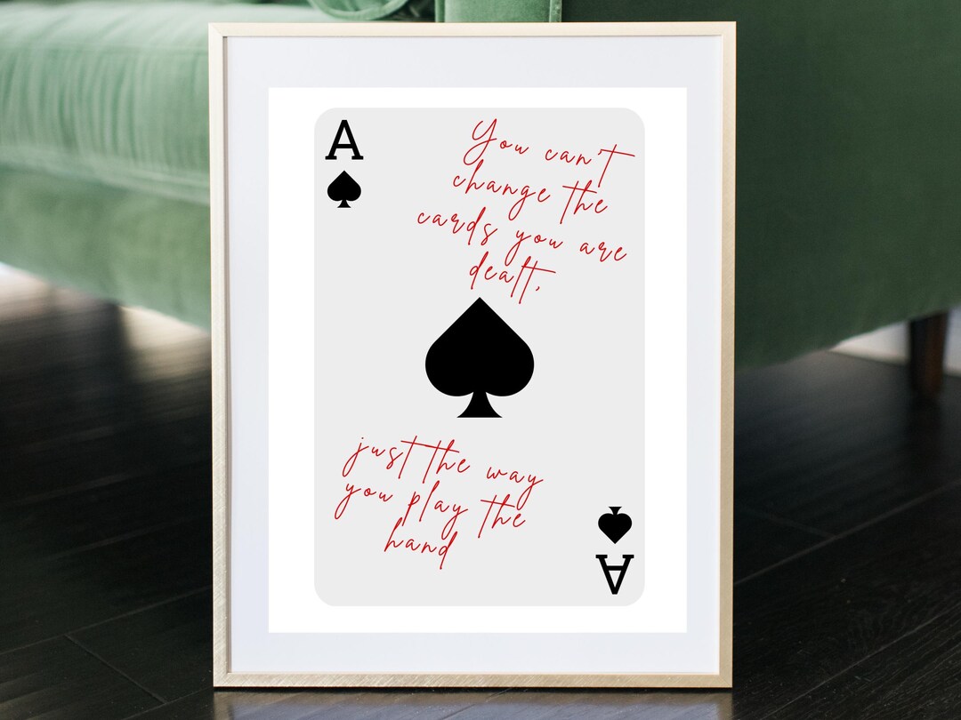 Ace of Spades Card Print: Retro Motivational Quote (digital Download ...