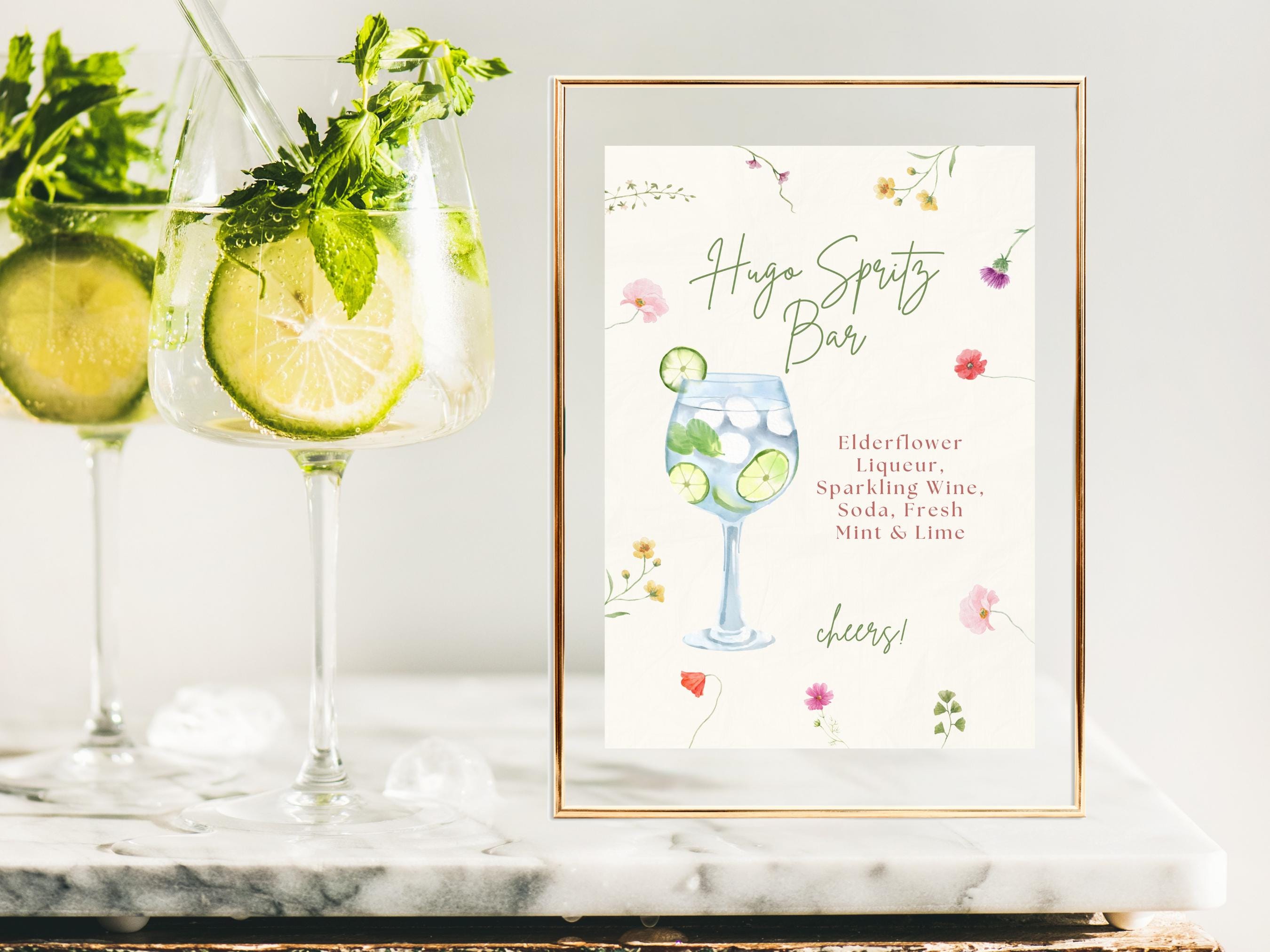 Hugo Spritz Bar Sign Printable, Italian Garden Cocktail Sign ...