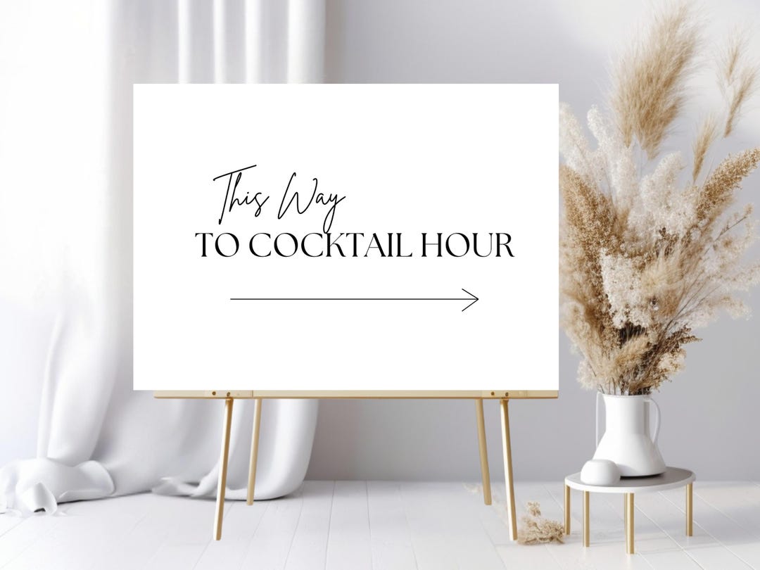 Luxury Wedding Cocktail Hour Sign, Signature Drink Bar Sign, Printable ...