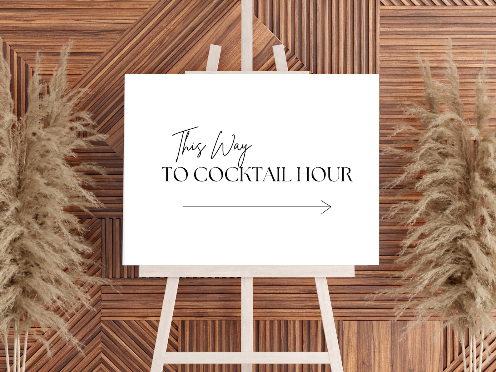 Wedding Cocktail Hour Sign, Cocktail Hour This Way, Modern Reception ...