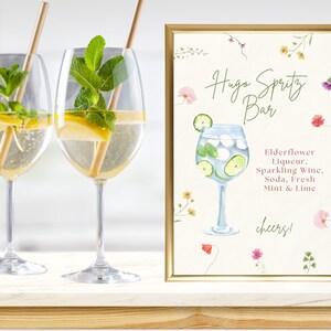 Hugo Spritz Bar Sign Printable, Italian Garden Cocktail Sign ...