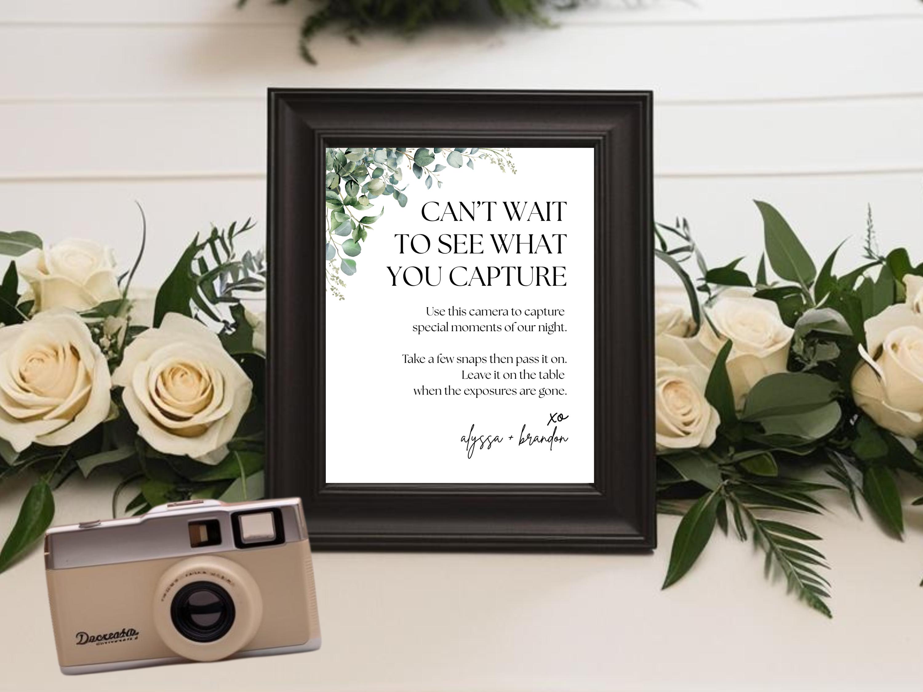 Disposable Camera Sign Wedding | Canva Template | Digital Download ...