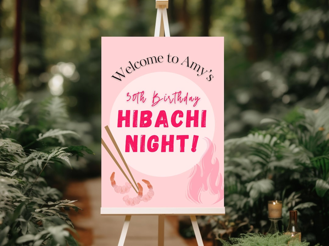 Custom Hibachi Dinner Sign, Backyard Hibachi Party Sign, Printable ...
