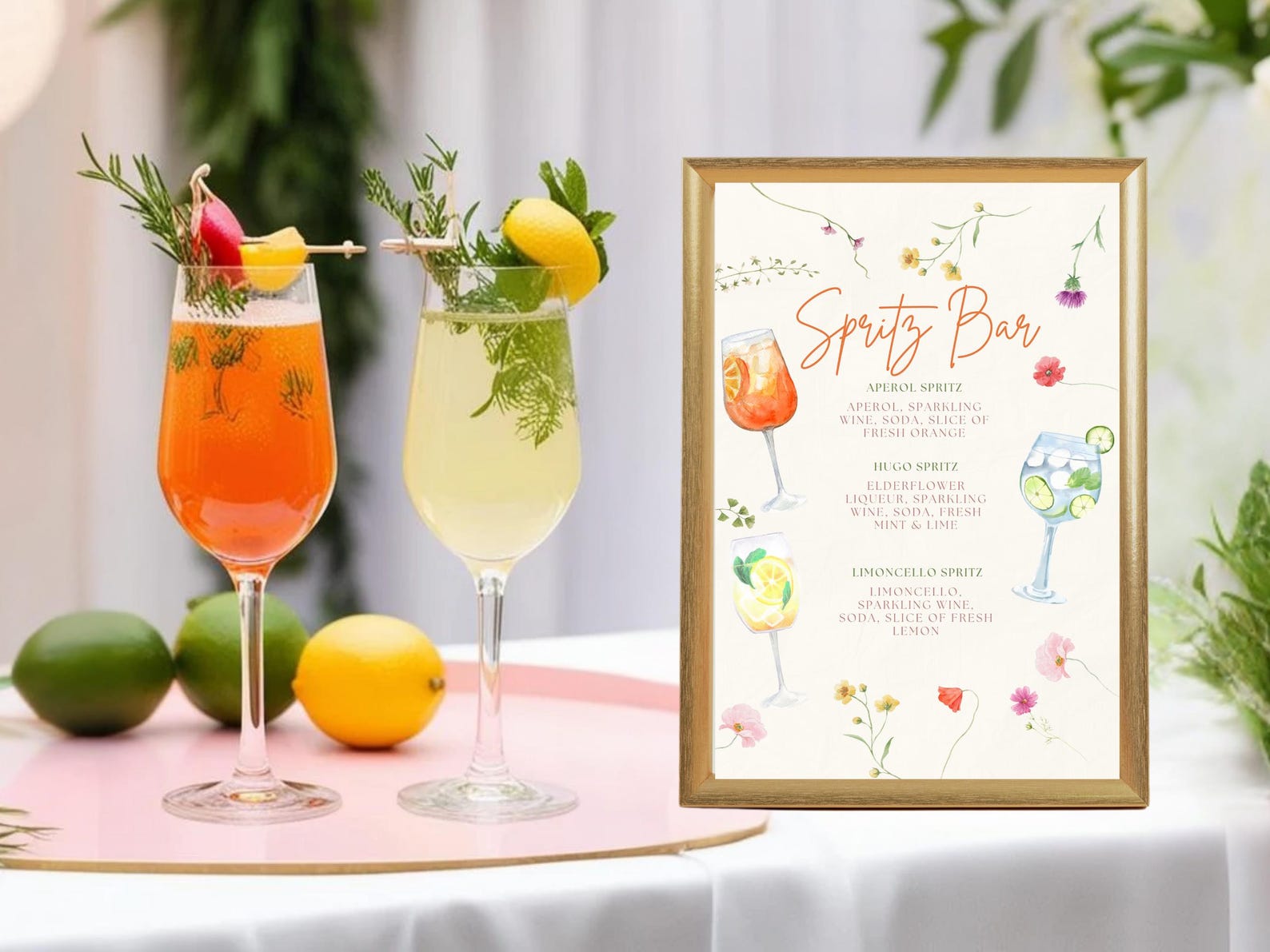 Spritz Bar Sign | Aperol Spritz Sign | Limoncello Hugo Spritz Printable ...