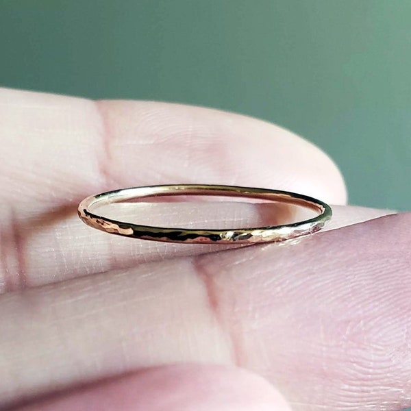Thin Hammered Ring - Etsy