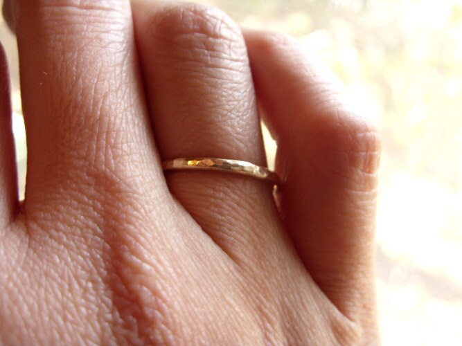 Single Hammered Gold Fill Stacking Ring - Etsy