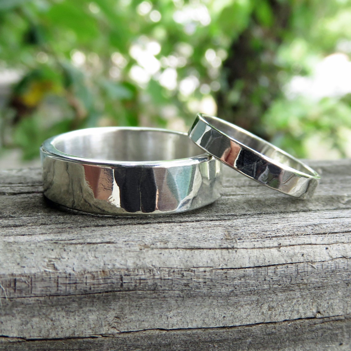 Heavy Hammered Men's Sterling Silver Ring With - Etsy