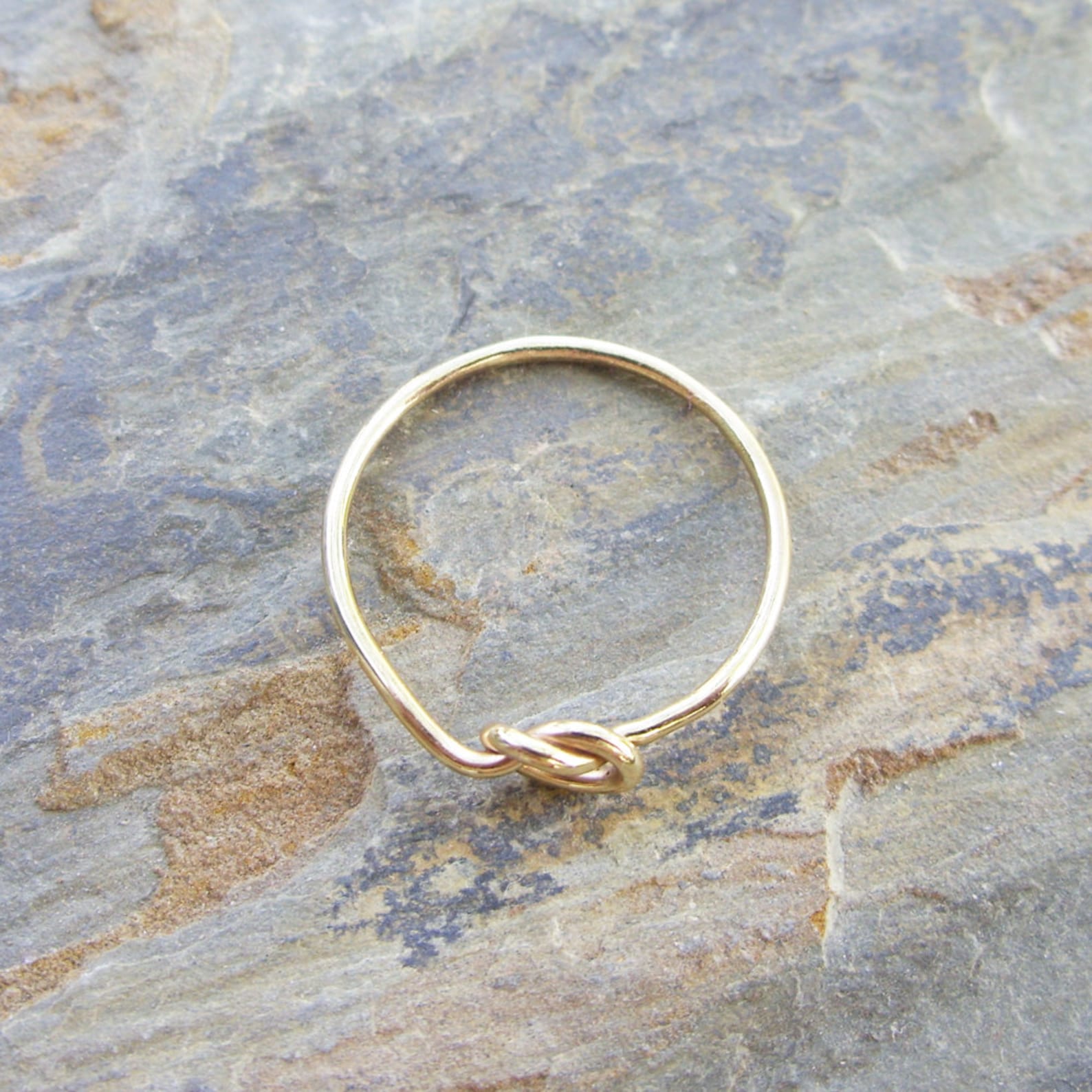 Gold Love Knot Promise Ring in Solid 14k Yellow, Rose, or White Gold ...