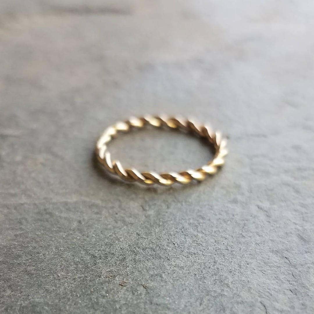 14k Gold Twist Wedding Band: Braided Rope Eternity Ring - Etsy