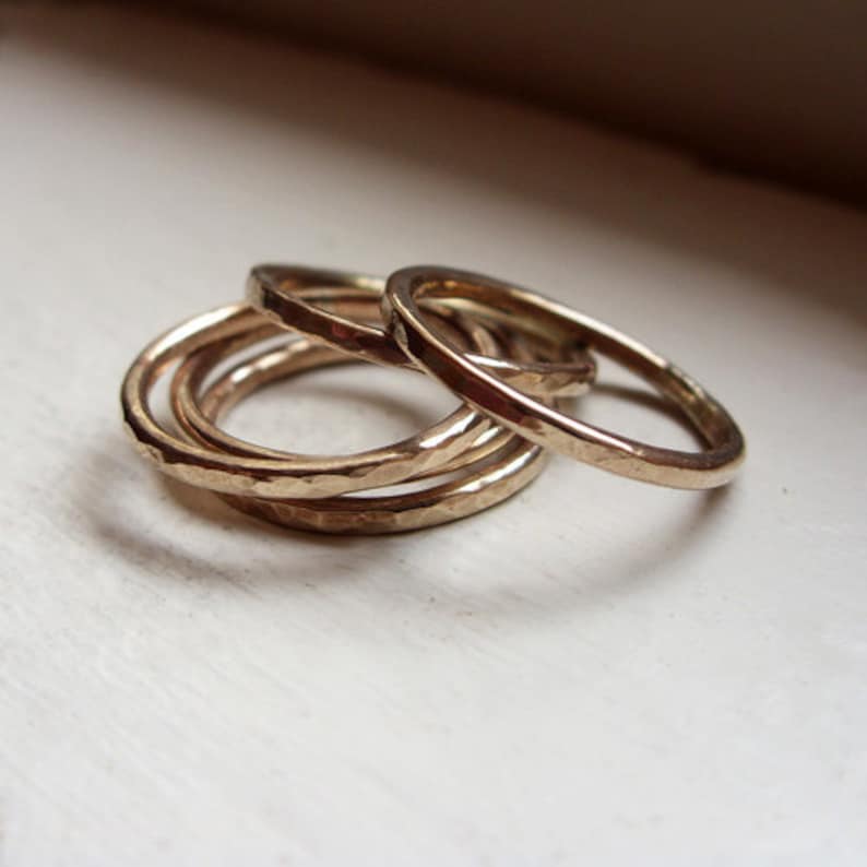 Single Hammered Gold Fill Stacking Ring - Etsy