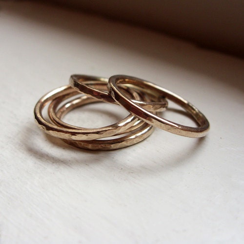 Single Hammered Gold Fill Stacking Ring - Etsy
