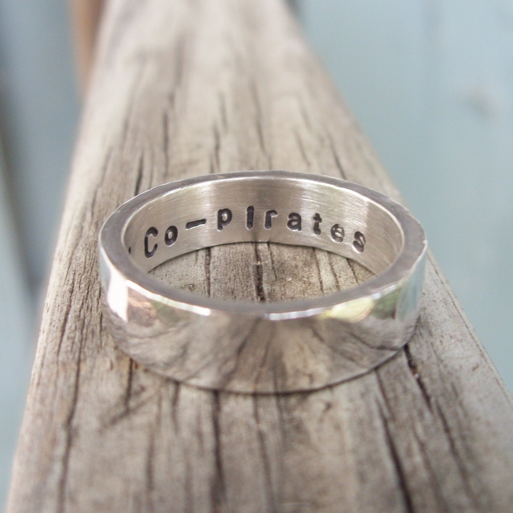 Heavy Hammered Men's Sterling Silver Ring With - Etsy