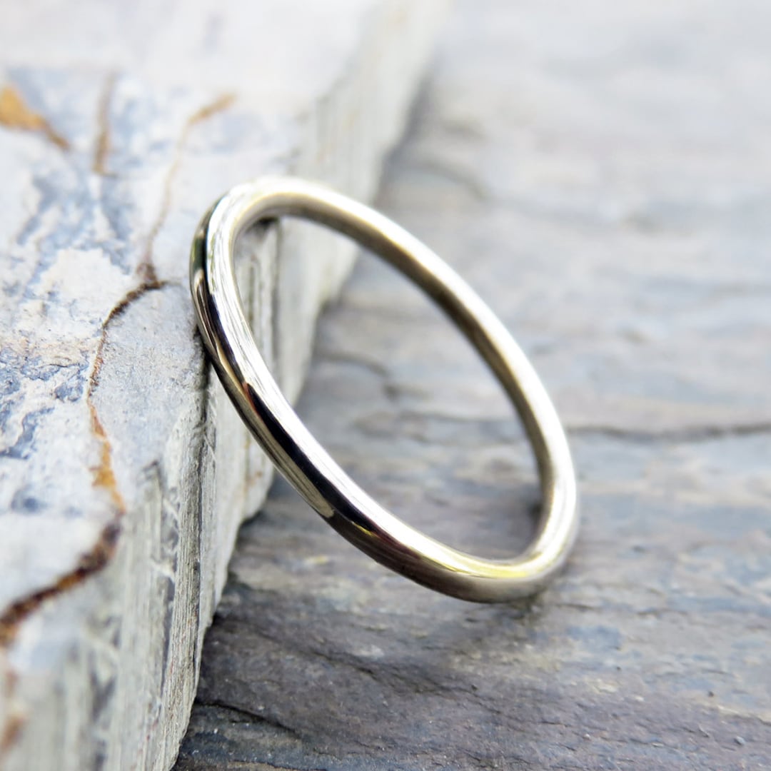 14k Palladium White Gold 1.5mm Wedding Band: Nickel-free, Matte or ...