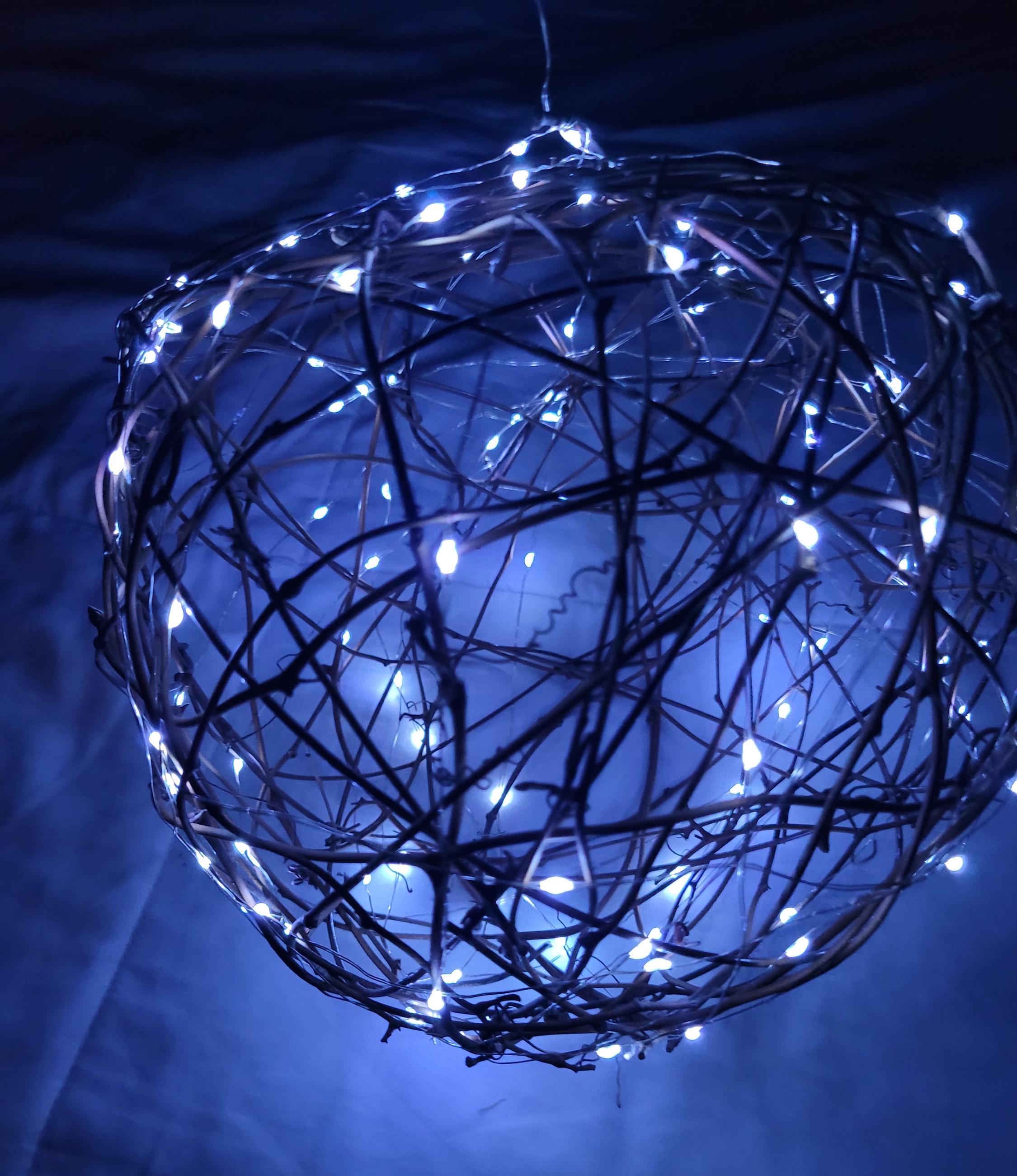10 Inch Grapevine Tree Balls With 100 LED Solar Lights - Etsy