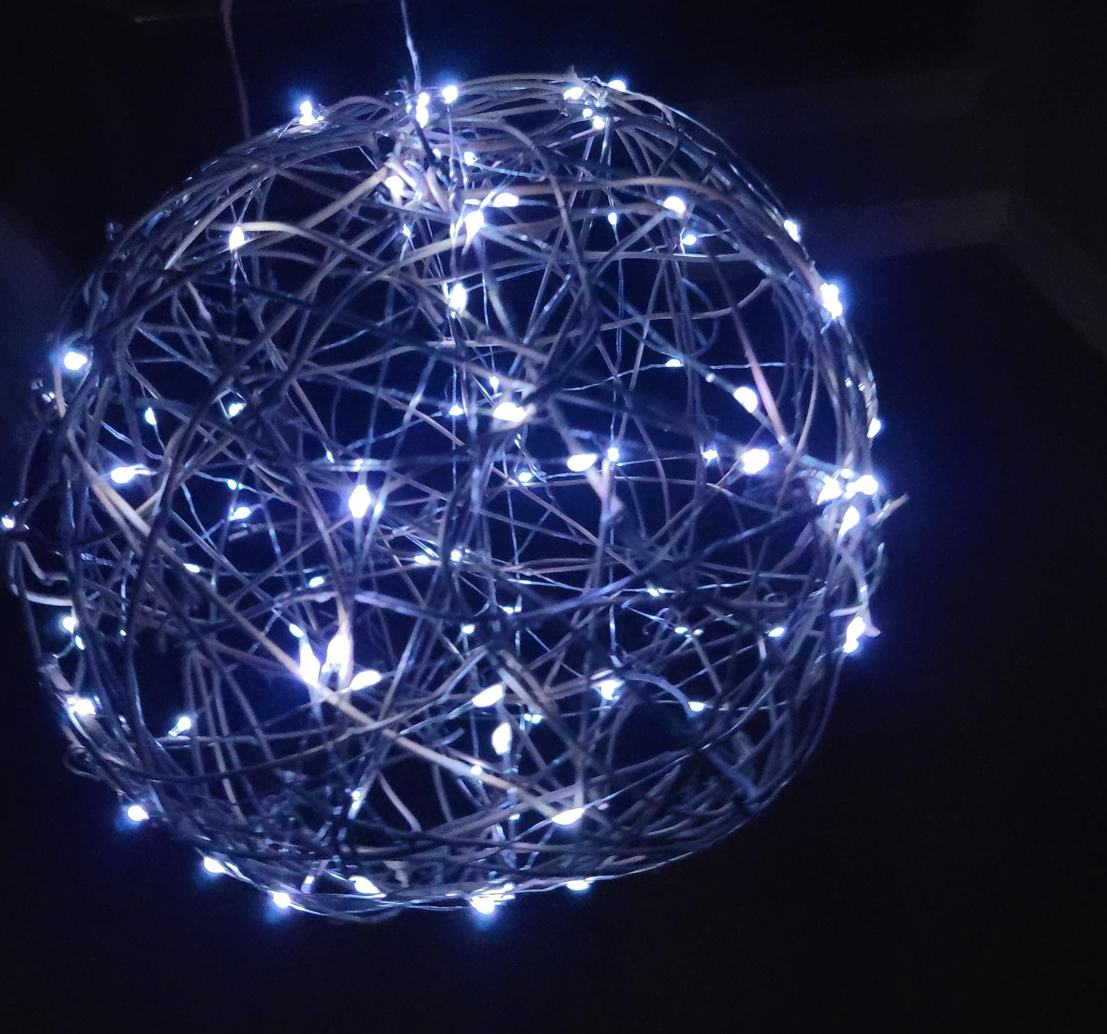 10 Inch Grapevine Tree Balls With 100 LED Solar Lights - Etsy