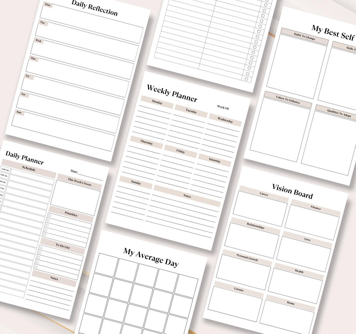 2025 Reflection Tracker and Planner Editable Digital Template Instant ...