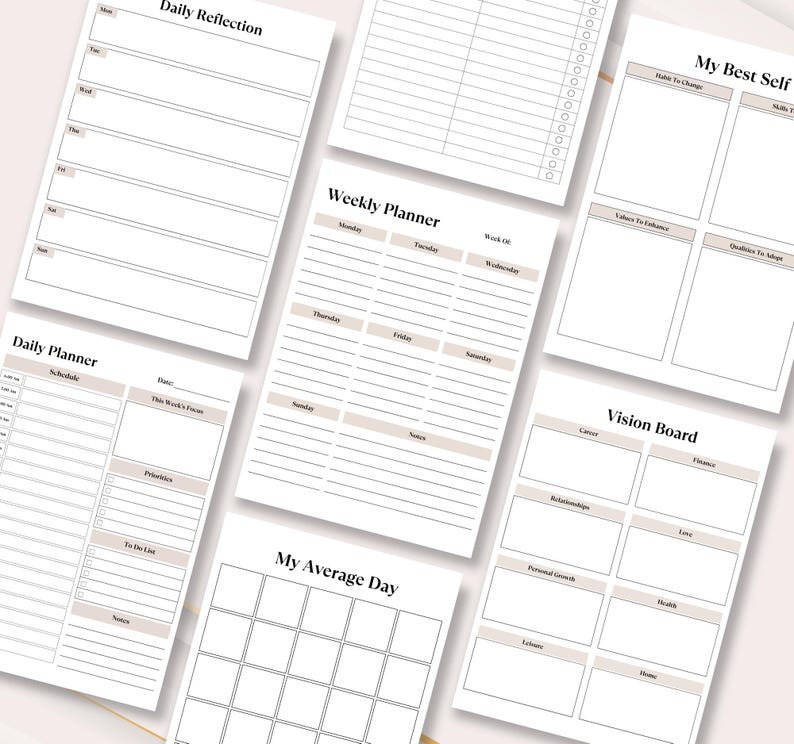2025 Reflection Tracker and Planner Editable Digital Template Instant ...