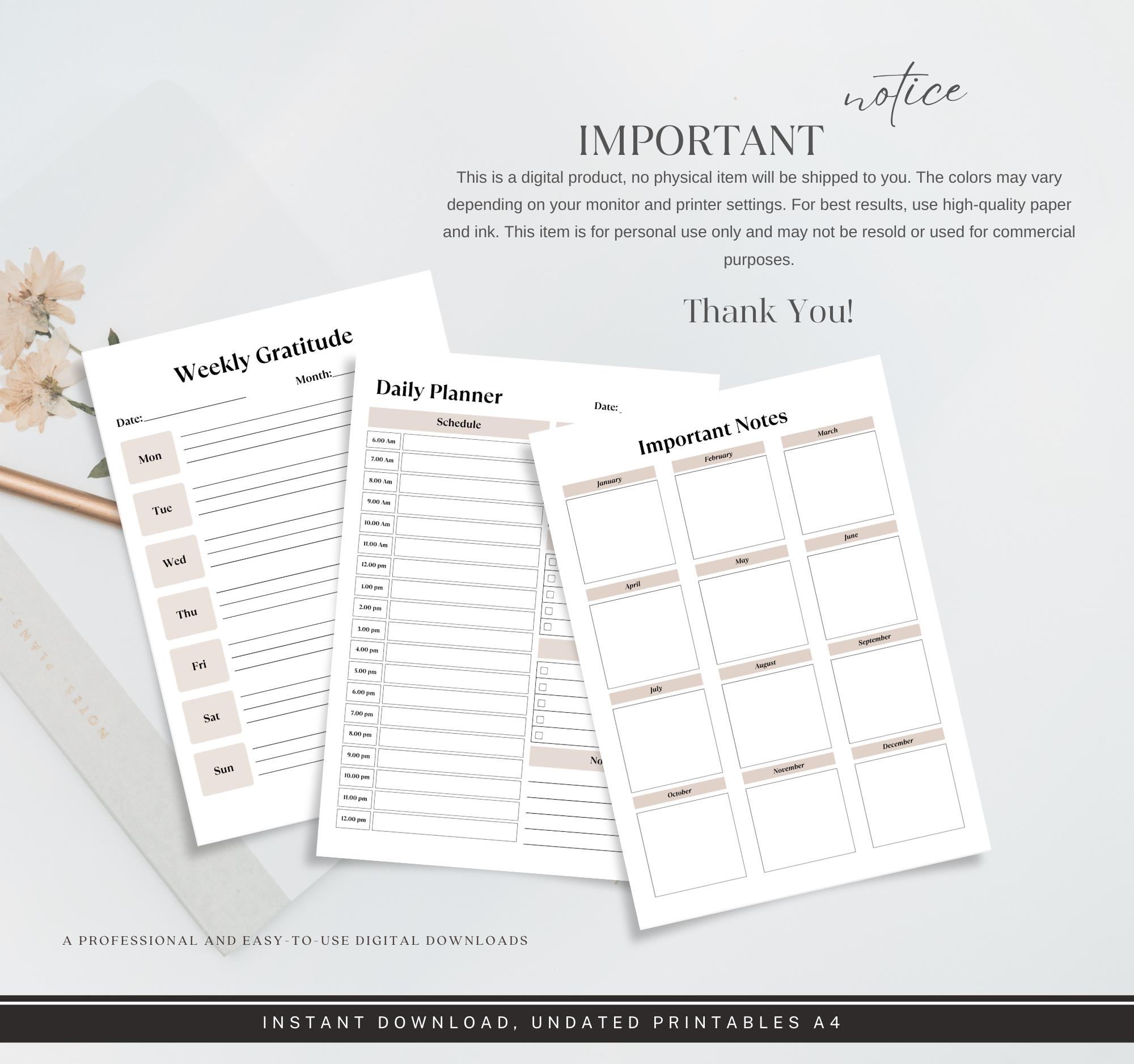 2025 Reflection Tracker and Planner Editable Digital Template Instant ...