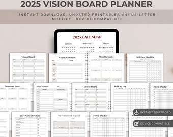 2025 Reflection Tracker and Planner Editable Digital Template Instant ...