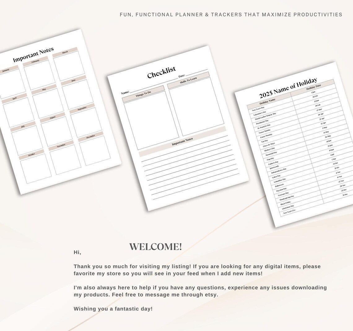 2025 Reflection Tracker and Planner Editable Digital Template Instant ...