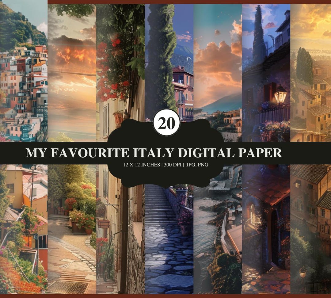 My Favorite Italy Digital Paper, Old Fashioned Holiday Backgrounds ...